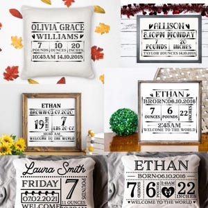 Birth Announcement Svg, Birth Stats Svg, Baby Keepsake Template Svg Dxf ...