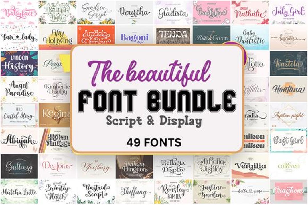 Font Bundle - Cute Fonts, Fonts for Cricut, Cricut Font Bundle, Script ...