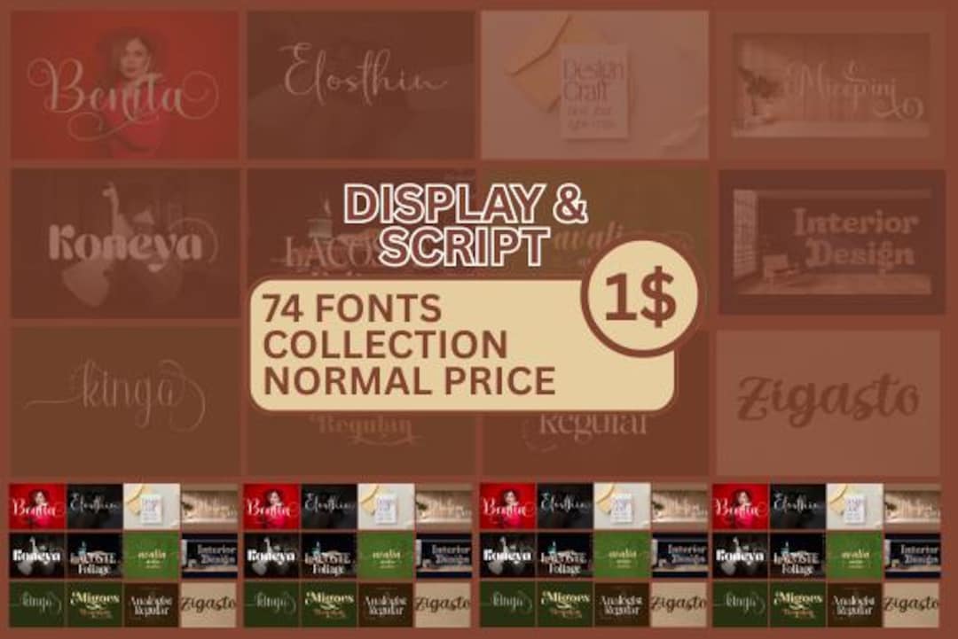 70+ Fonts Bundle – Versatile Collection of Script, Serif, Display ...