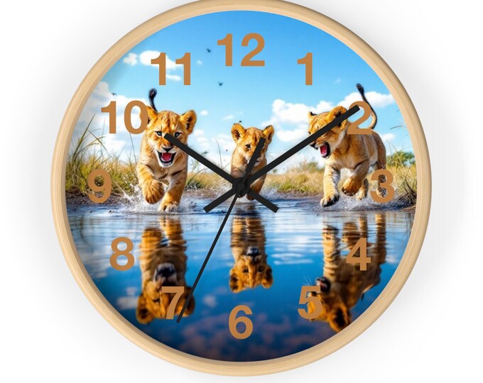 Safari Animal Silhouette Metal Wall Clock: Nature-inspired Kids Room ...