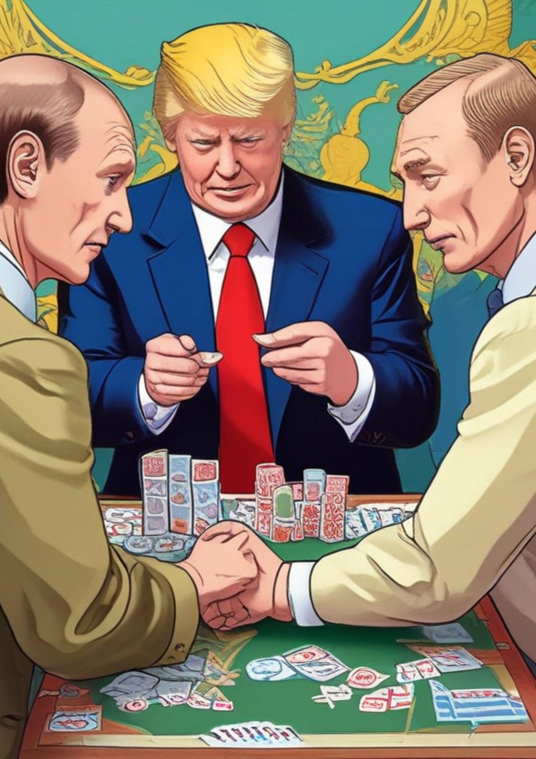 Mr Trump Mr Putin Mr Zelensky Playing With Cards - Etsy