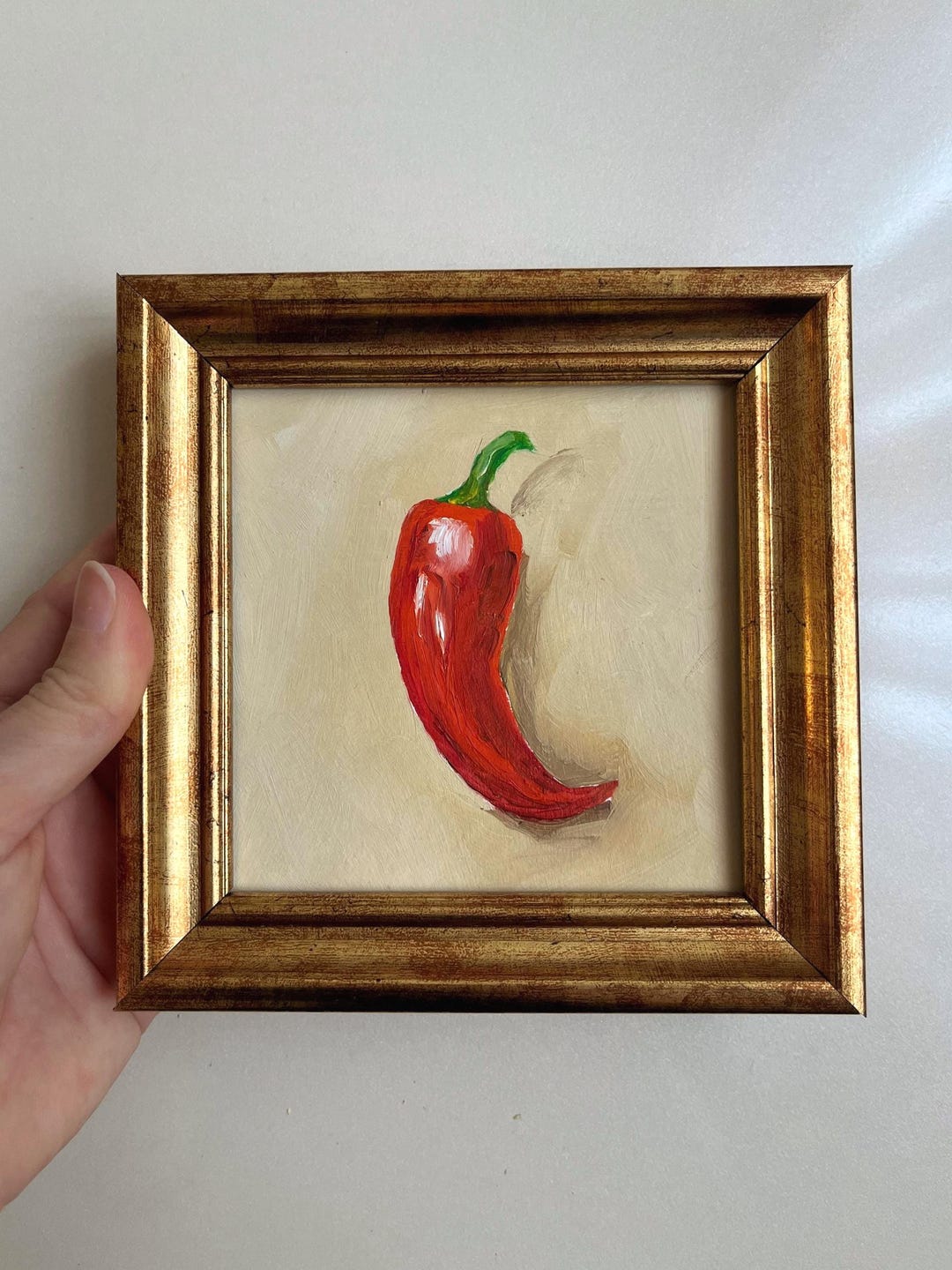 Red Chili Pepper Oil Painting | Spicy Kitchen Wall Art - Etsy