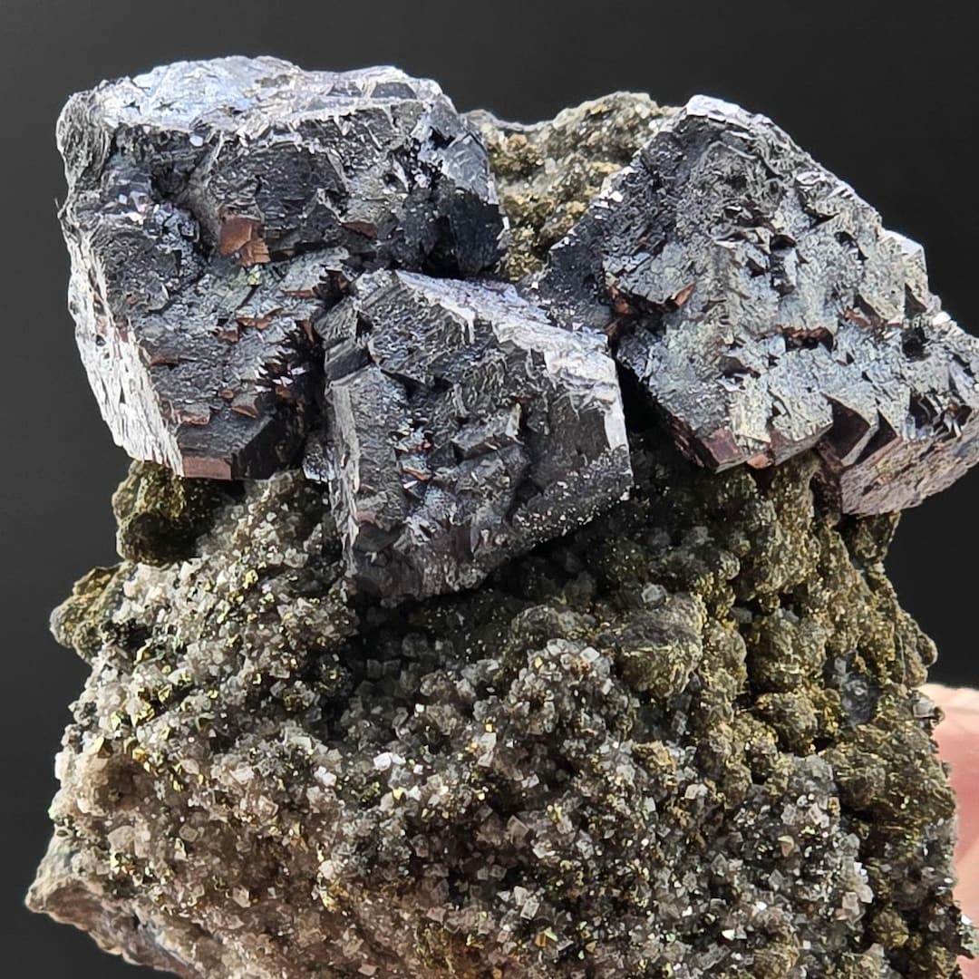 Cabinet-sized Octahedral Galena | Raw Unpolished Specimen | Three ...