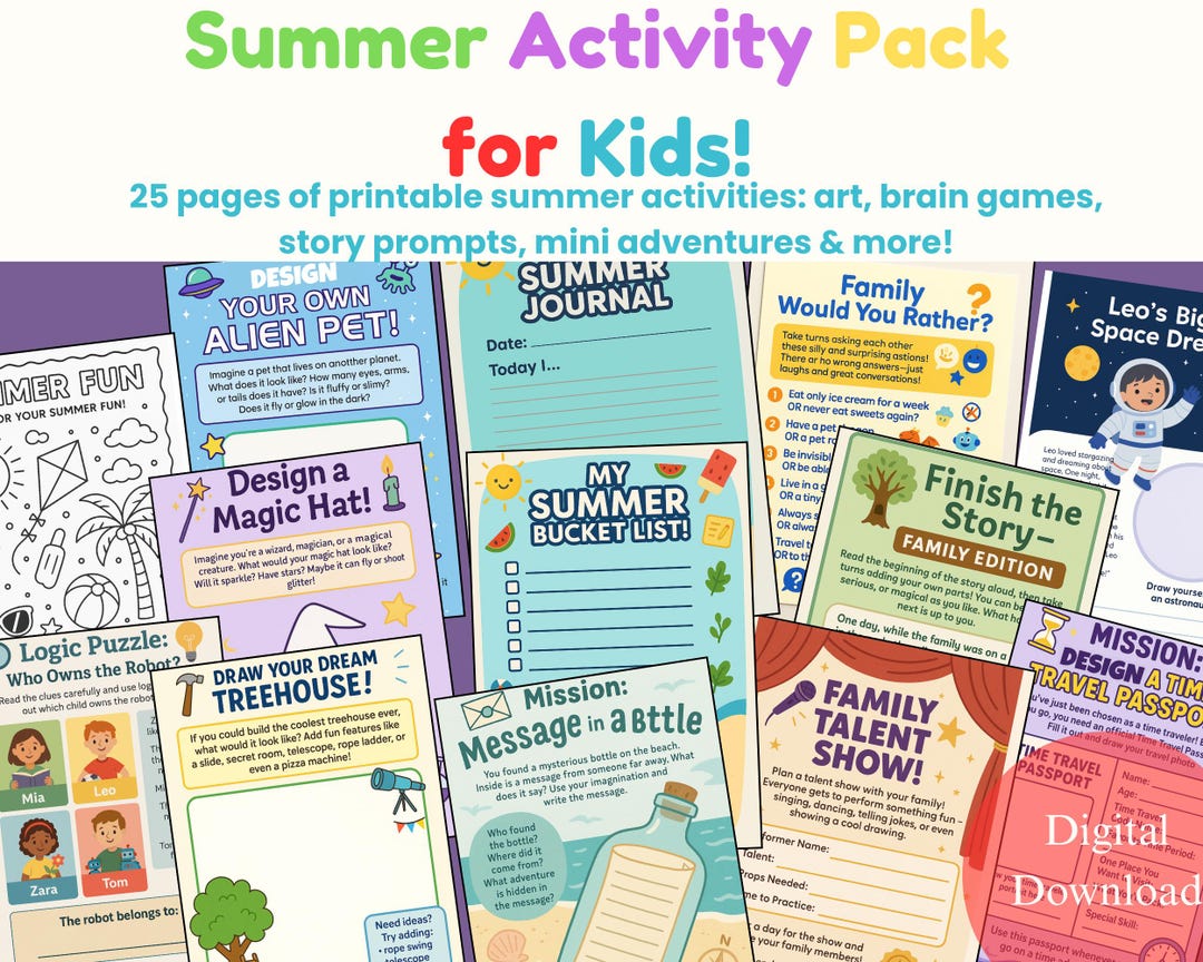 Summer Activity Sheets for Kids | Summer Kids Activity, Homeschool ...