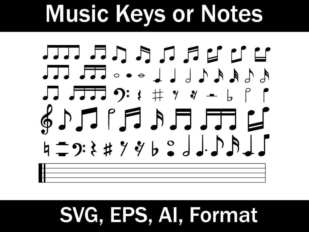 Music Notes Icons Pack | Musical Symbols Set | Flat Vector Bundle ...