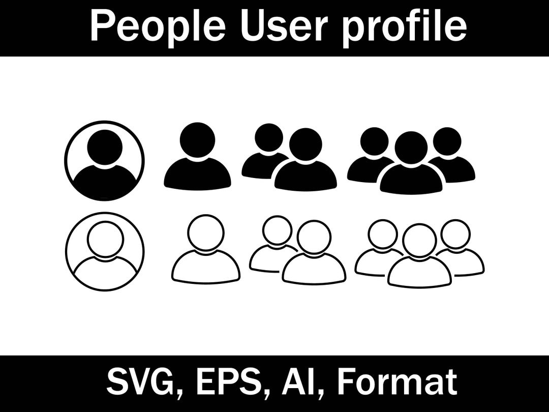 People Icons Pack: User Profile, Team, Network (SVG, EPS, AI) - Etsy