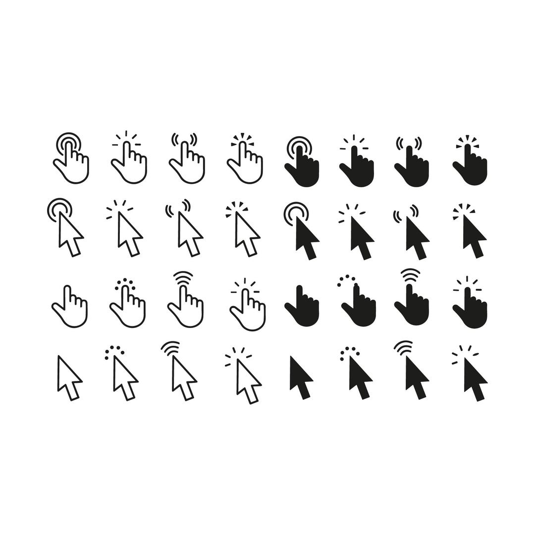 Computer Cursor Icons Set | Hand Pointer, Arrow Vector (digital Download) - Etsy