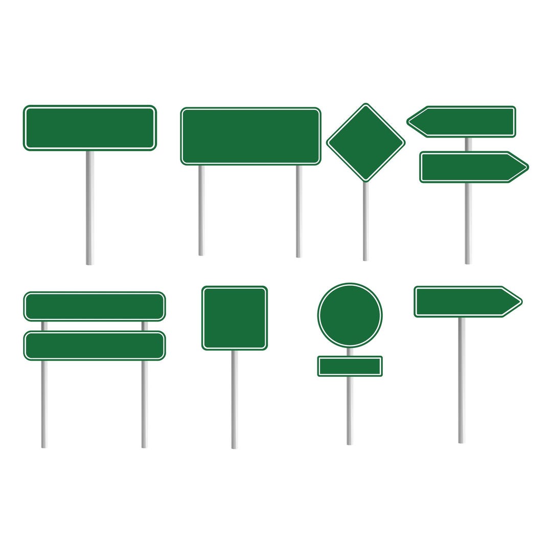Blank Traffic Sign Vector Pack: Road Sign Clipart (digital Download) - Etsy Canada