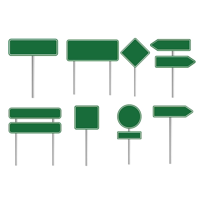 Blank Traffic Sign Vector Pack: Road Sign Clipart (digital Download) - Etsy