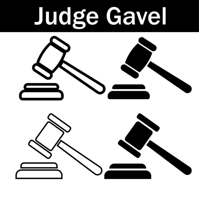 Judge Gavel SVG Icon Pack: Legal Hammer Vector Files (digital Download ...