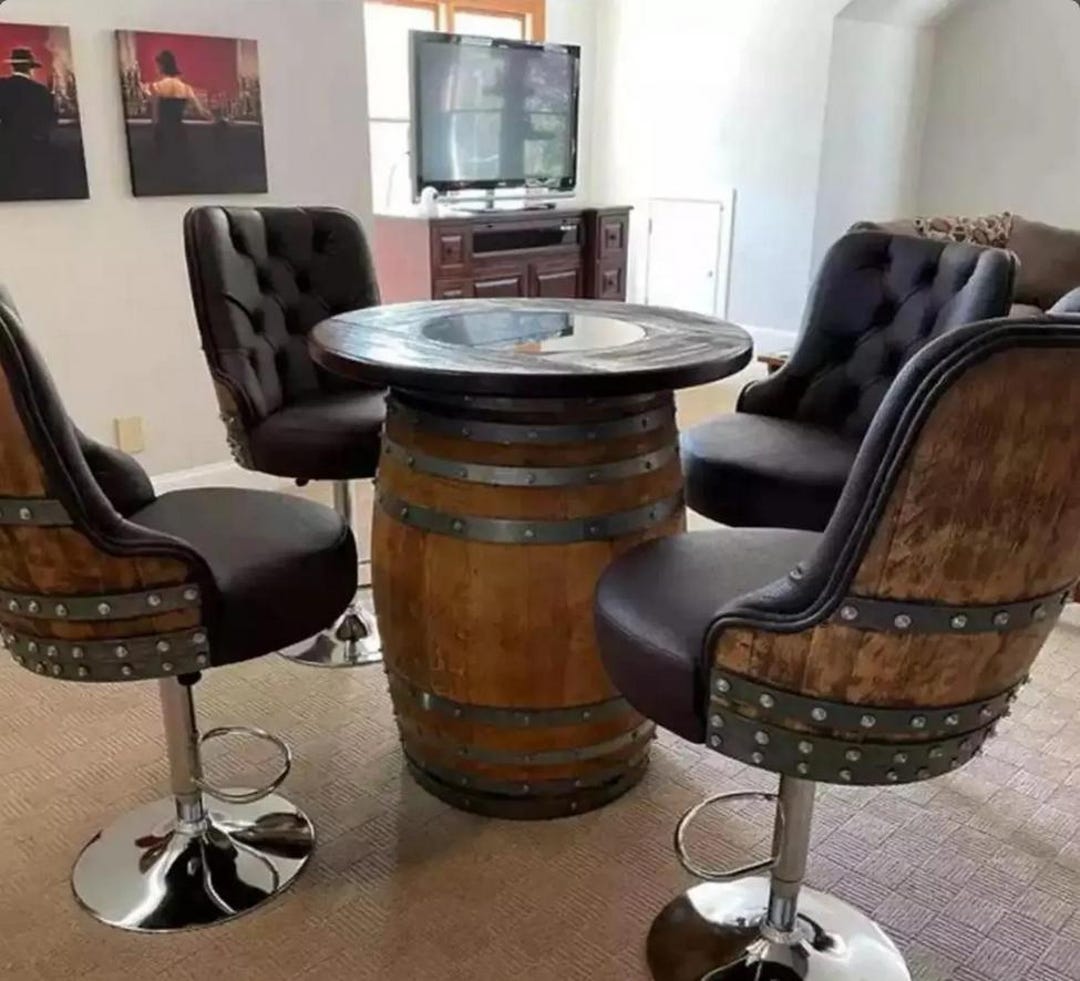 Luxury Wine Barrel Stool Stand Stool With Chairs - Coffee Stool ...
