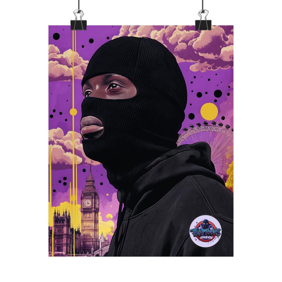 Urban Streetwear Poster, Roadman Ski Mask Artwork, London Culture Print ...