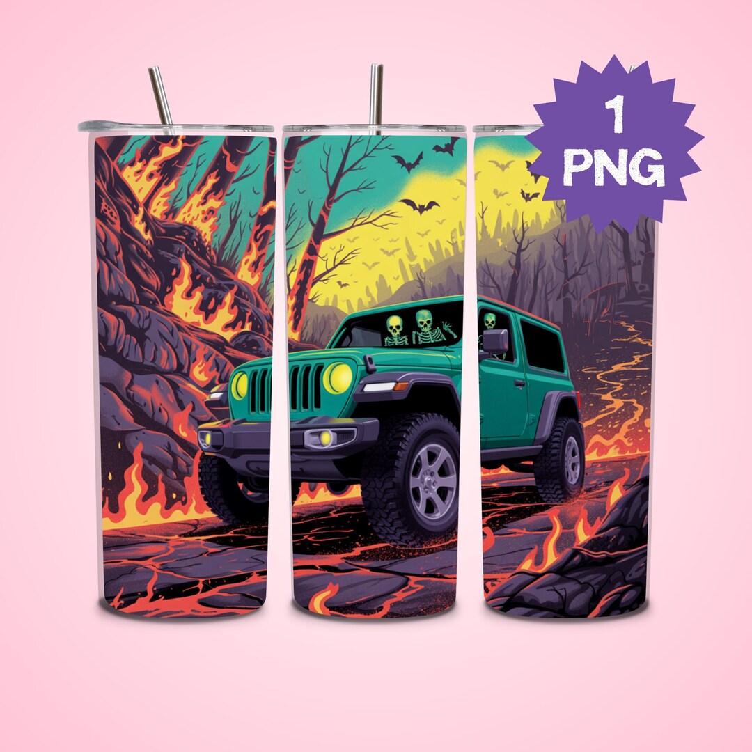 Skeleton Jeep 20oz Tumbler Sublimation Design (digital Download) - Etsy