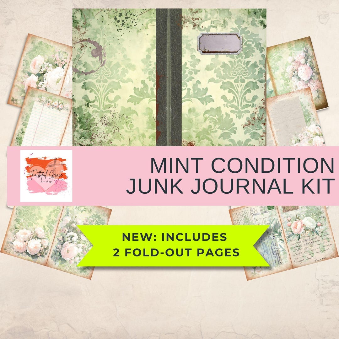 Junk Journal Kit | Digital Download | Mint Condition | Vintage Florals ...