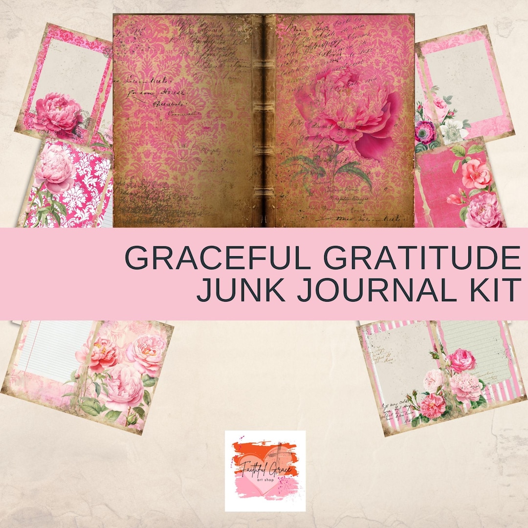 Digital Download | Gratitude Journal | DIY Kit | Warm Pink | Graceful ...