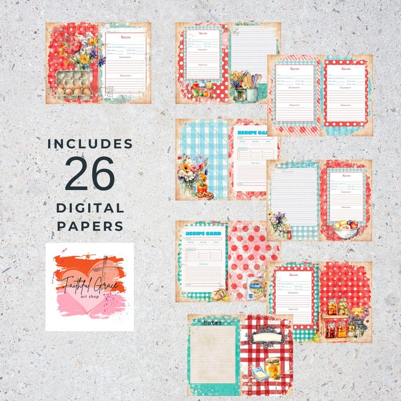 Hot Mess Recipe Journal Combo: Printable Cookbook Keepsake (digital ...