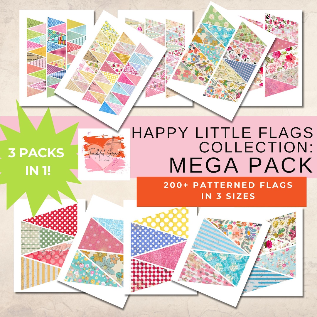 Vintage Flags MEGA Pack: Printable Ephemera for Junk Journals (digital ...