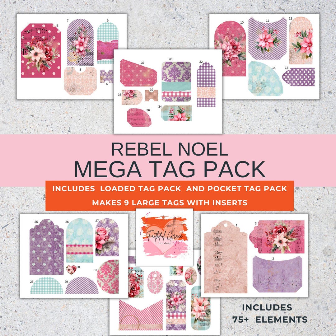 Rebel Noel MEGA Tag Pack: Non-traditional Christmas Junk Journal ...