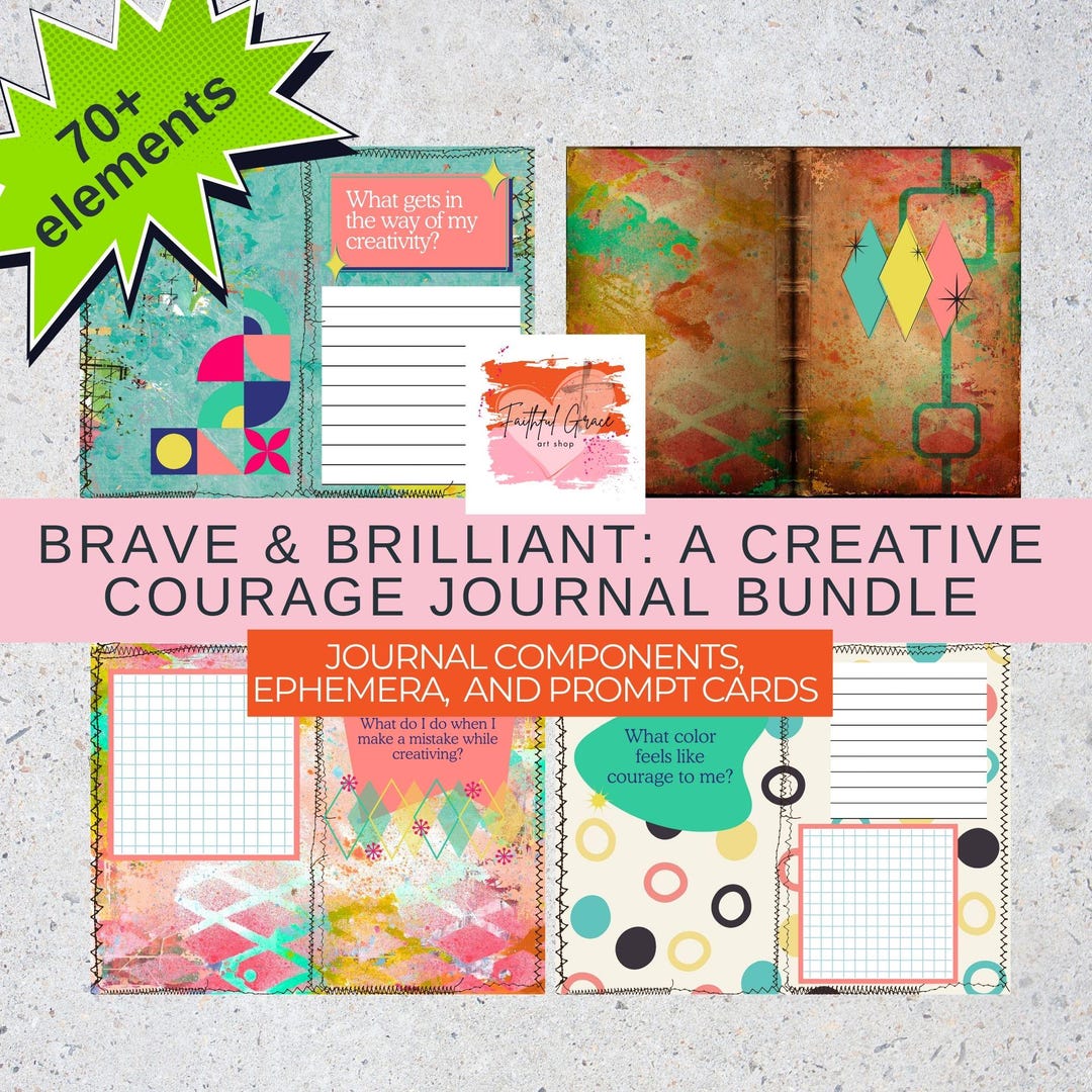 Digital Download | Printable Bundle | Journal Kit | Brave & Brilliant ...