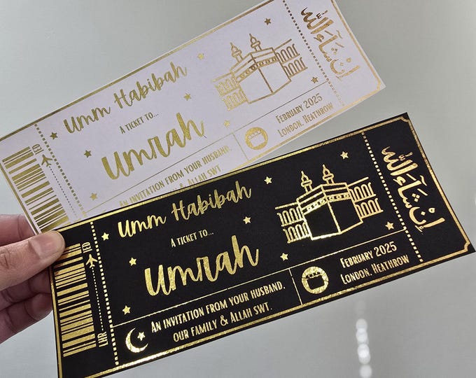 Editable Hajj and Umrah Boarding Pass Ticket, Islamic Pilgrimage ...