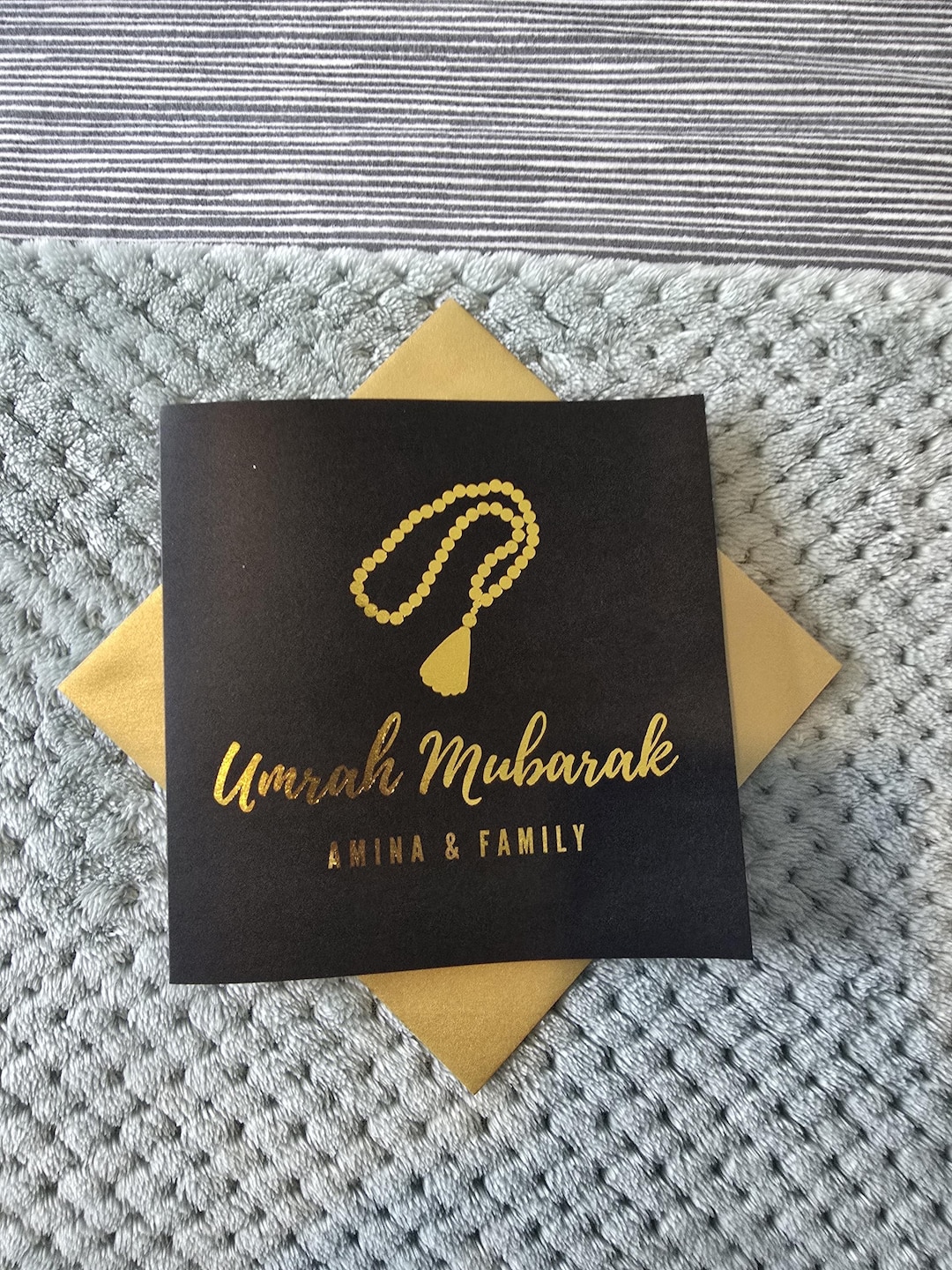 Personalised Gold Umrah Mubarak Card | Umrah Mubarak Card ...