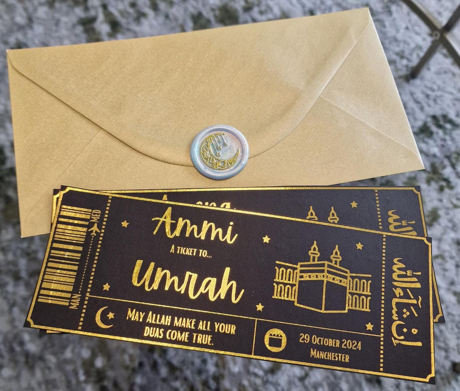 Umrah Hajj Surprise Ticket, Personalised Umrah Ticket, Umrah Boarding ...