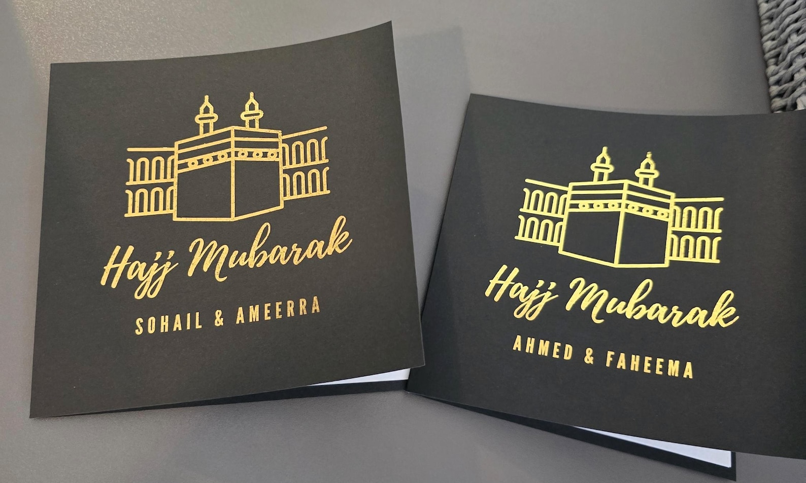 Gold Personalised Hajj Mubarak Card | Gold Hajj Mubarak Card ...