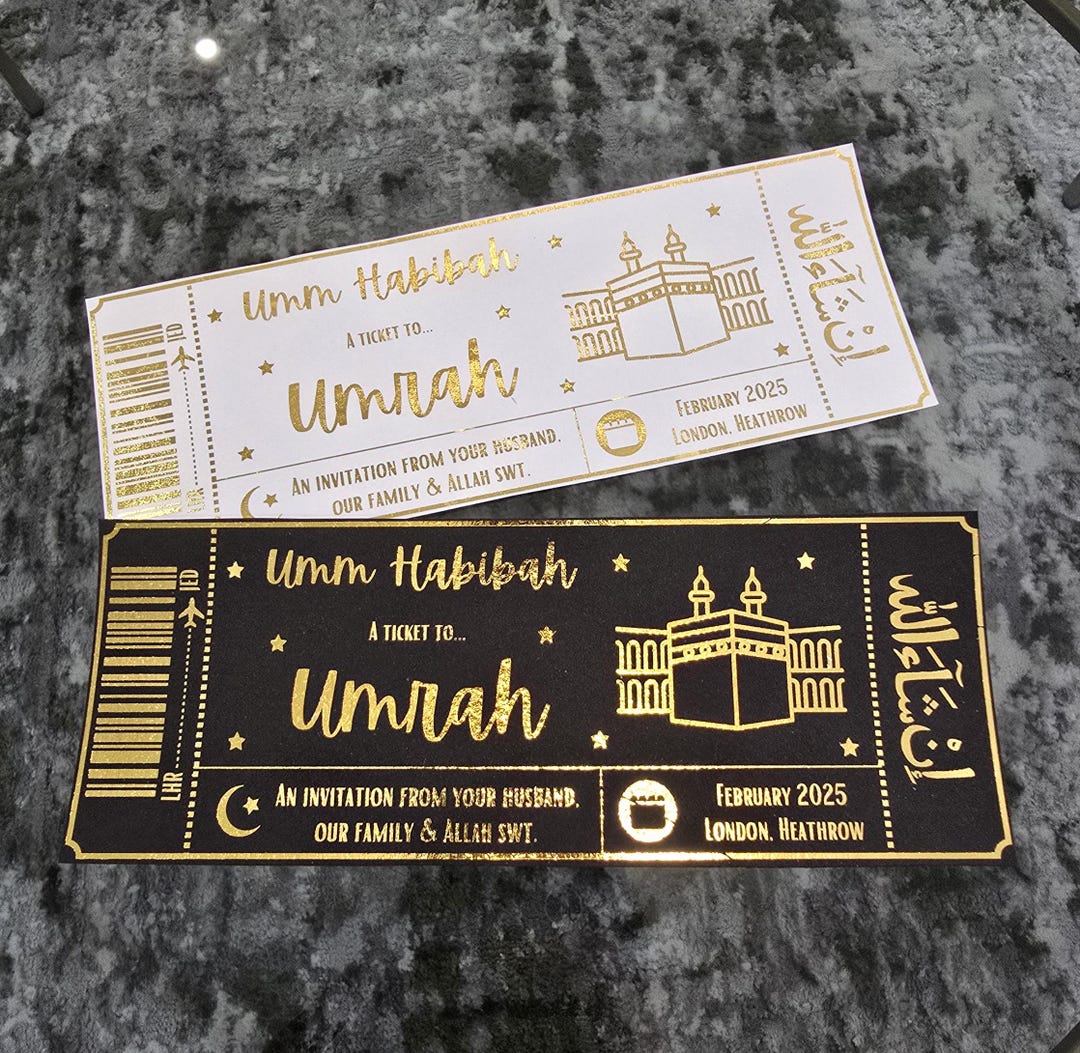 Umrah Hajj Surprise Ticket, Personalised Umrah Ticket, Umrah Boarding ...