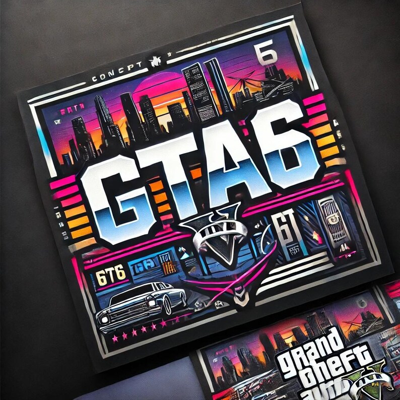 GTA 6 Poster | Custom Grand Theft Auto 6 Art Print | Gamer Wall Decor ...