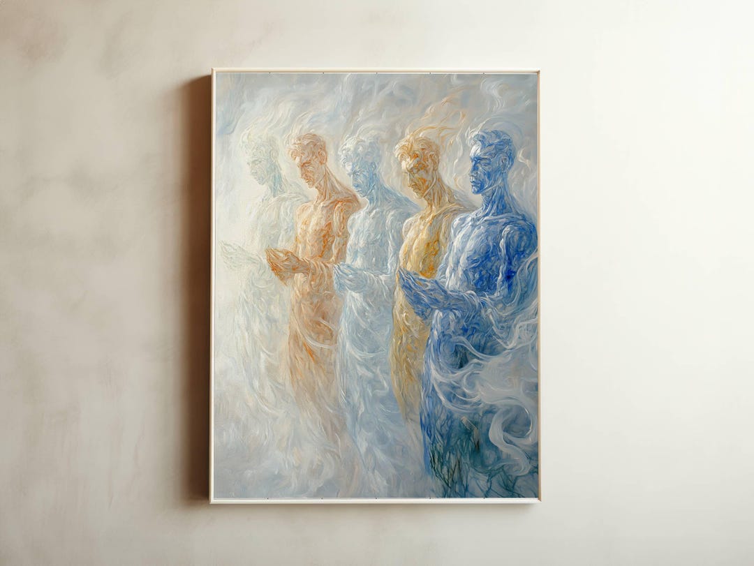 Abstract Human Figures Art, Modern Wall Decor, Colorful Digital ...