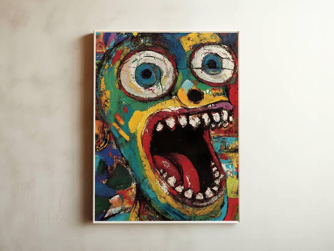 Abstract Face Art Print – Expressionist Bold Painting (digital Download ...