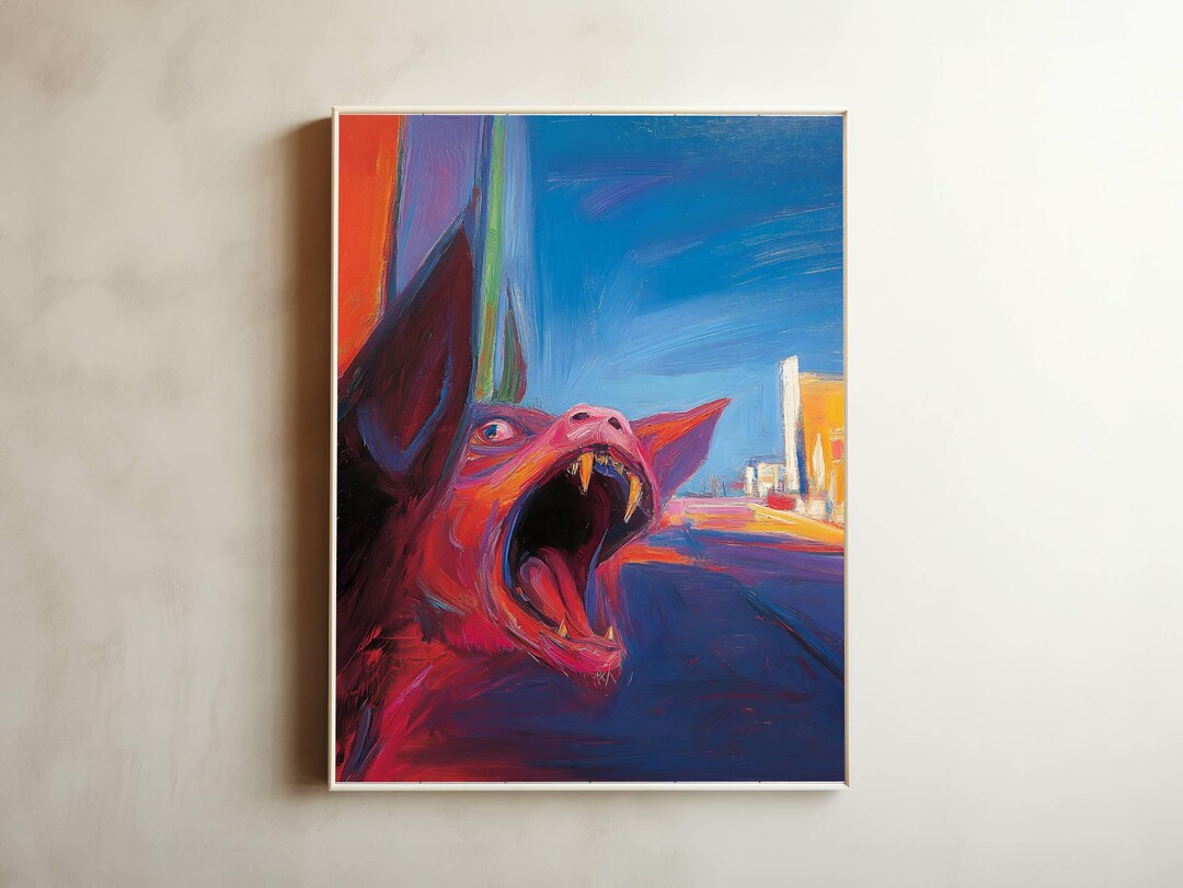 Vibrant Yelling Animal Art Print – Abstract Expressionism (digital ...