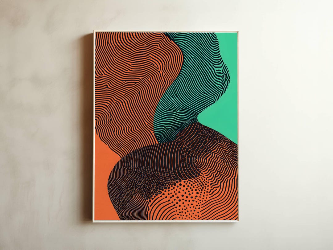 Abstract Lines Art Print, Contemporary Geometric Wall Decor, Modern ...