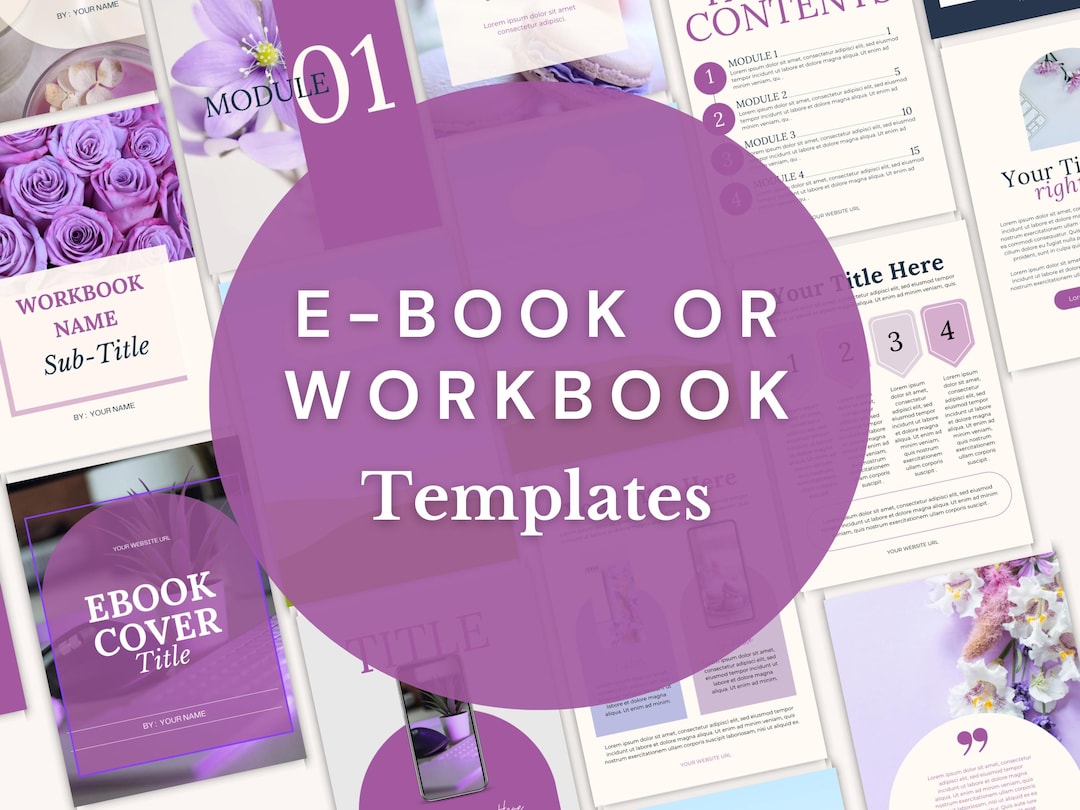 Editable Purple Workbook Template, Beautiful Customizable Lead Magnet ...