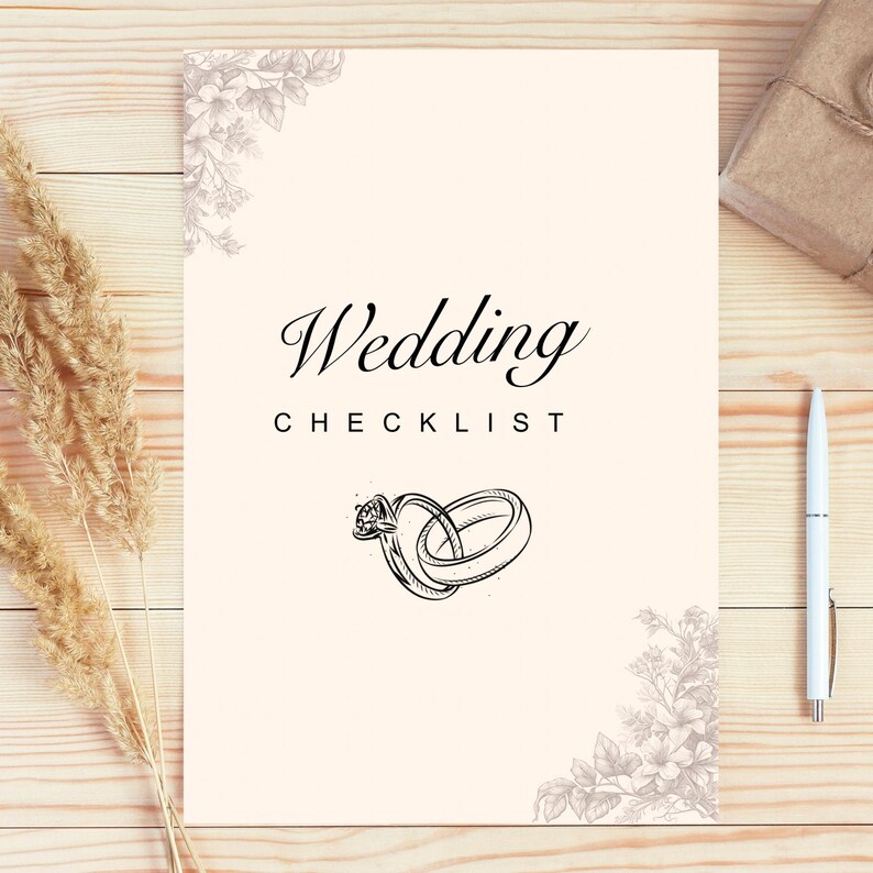Elegant Wedding Checklist Printable – Floral Design (digital Download ...