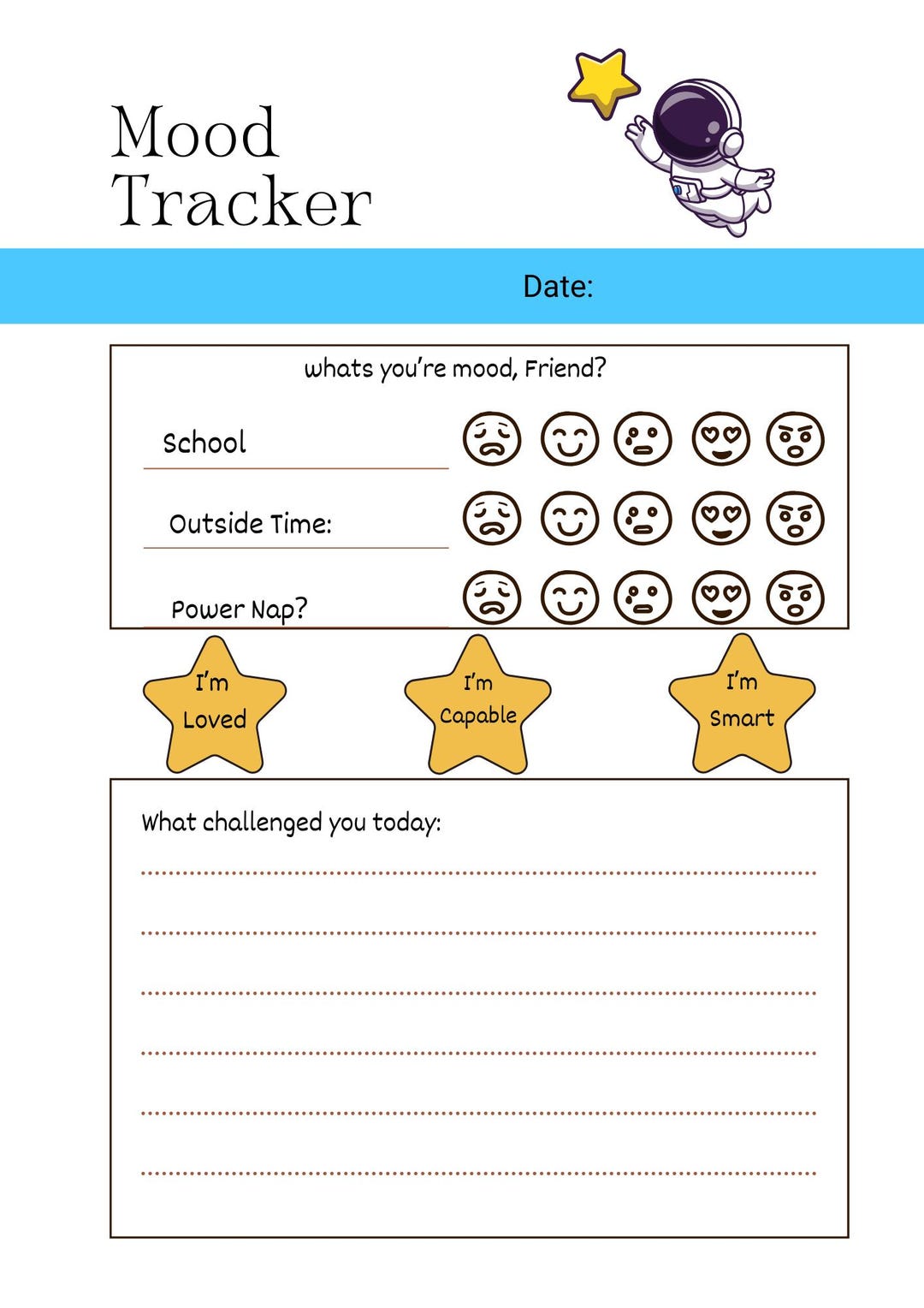 Mood Tracker, Boy - Etsy