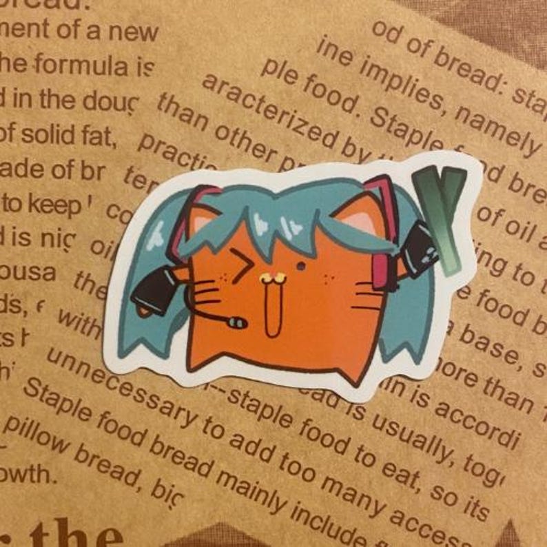 Garfield Miku Sticker - Etsy