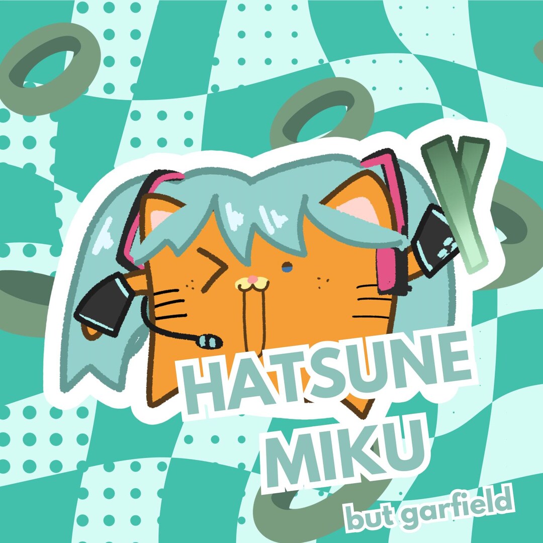 Garfield Miku Sticker - Etsy