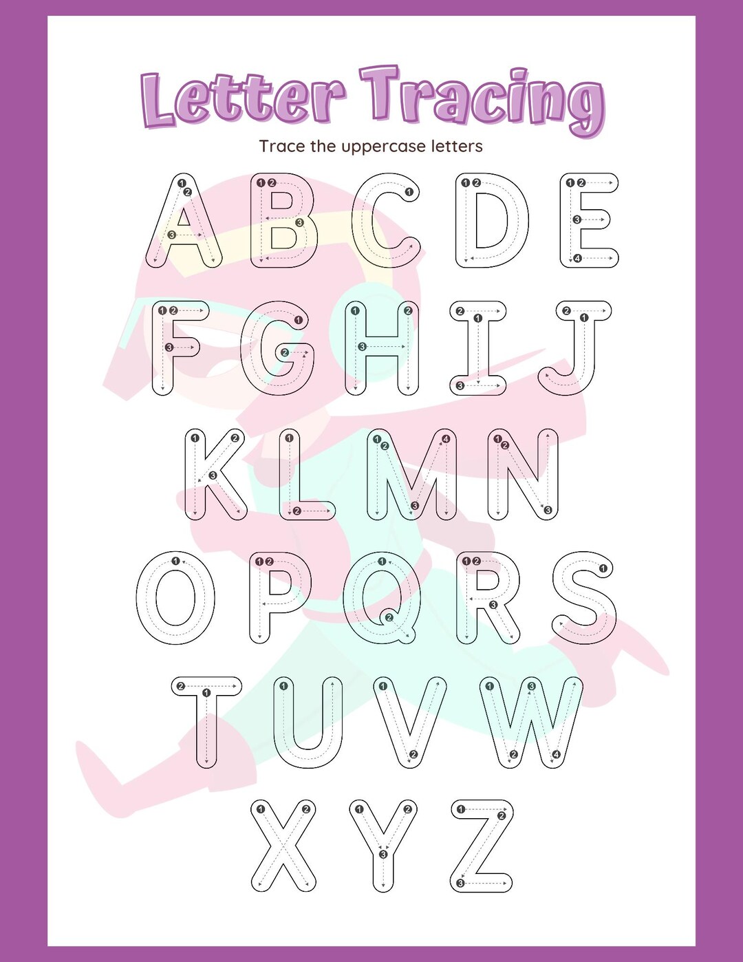 Superhero Letter Tracing - Etsy