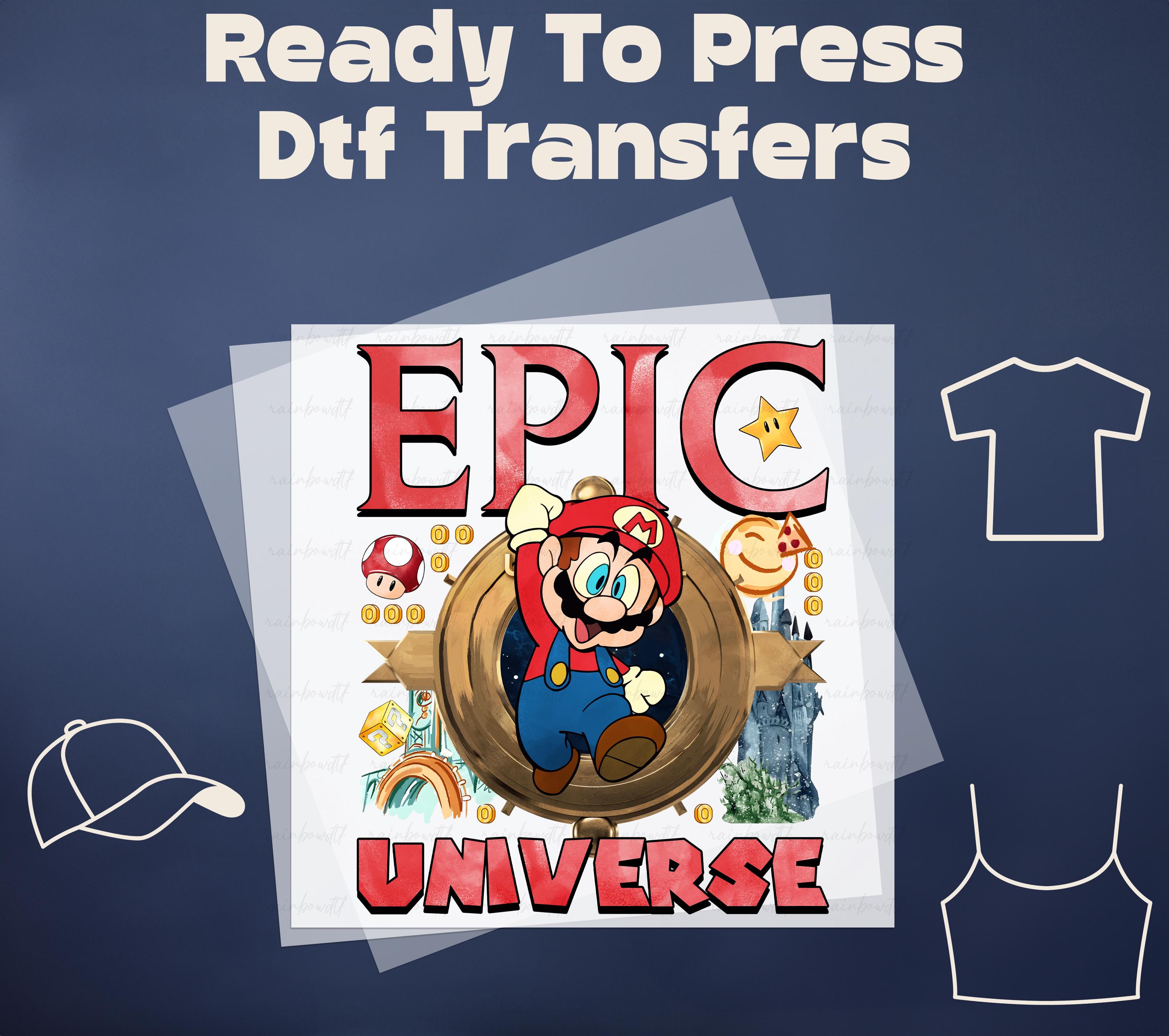 Epic Universe Dtf Transfer, Theme Park Inspired DTF Transfer, Super ...
