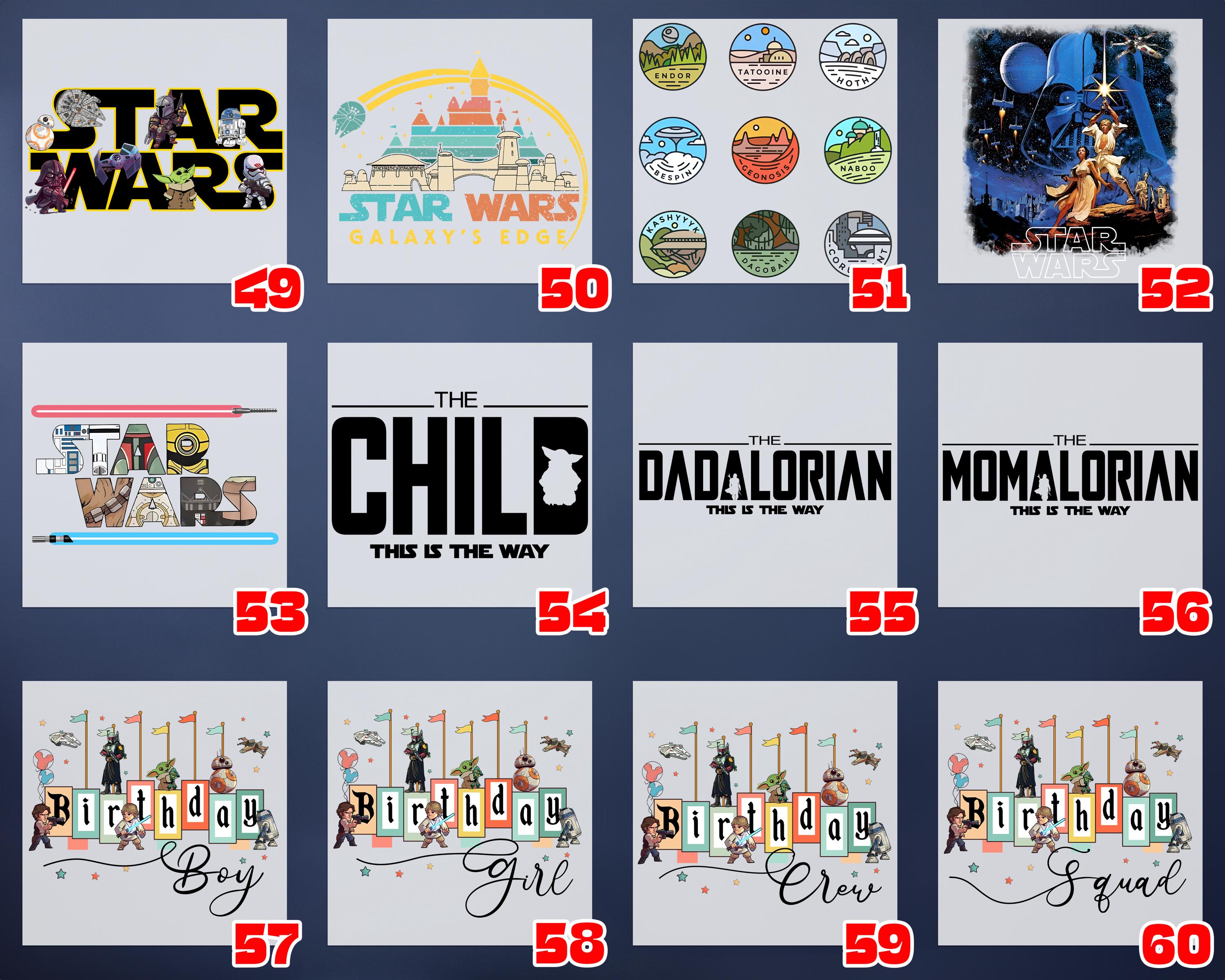 Disney Castle Star Wars Dtf, Star Wars Characters Dtf Ready to Press ...