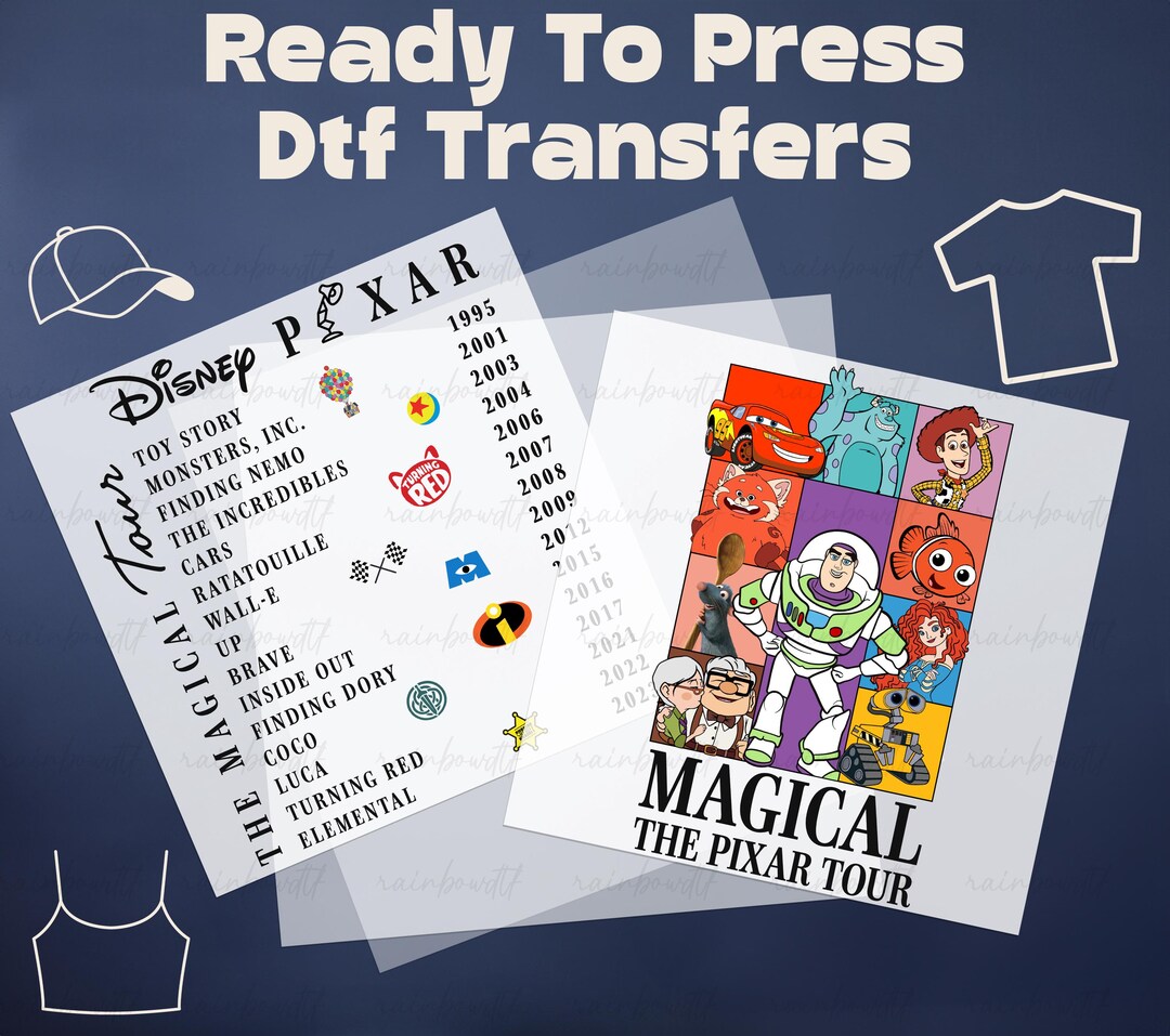 Pixar Tour DTF, Toy Story Monster Finding Nemo the Incredibles Cars ...