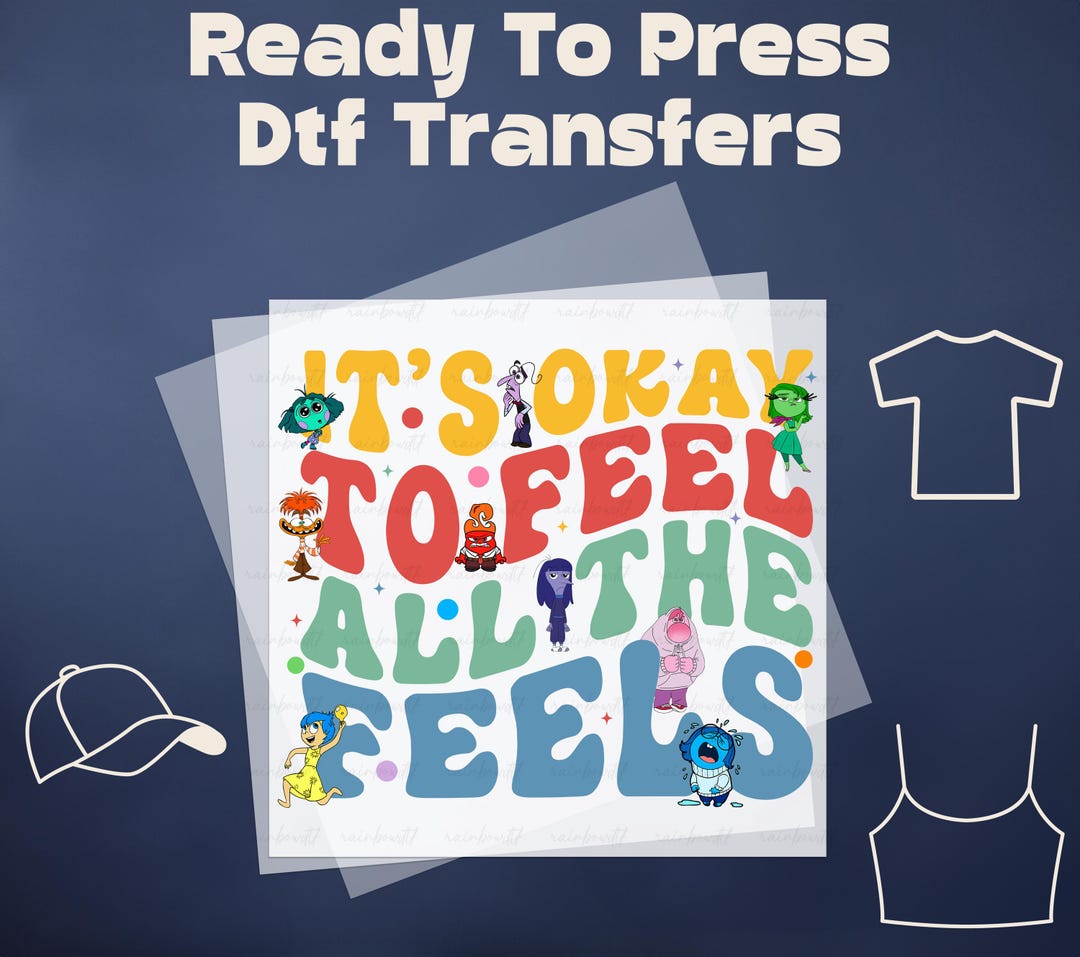 It's Okay to Feel All the Feels Inside Out DTF Transfer, Core Memory ...