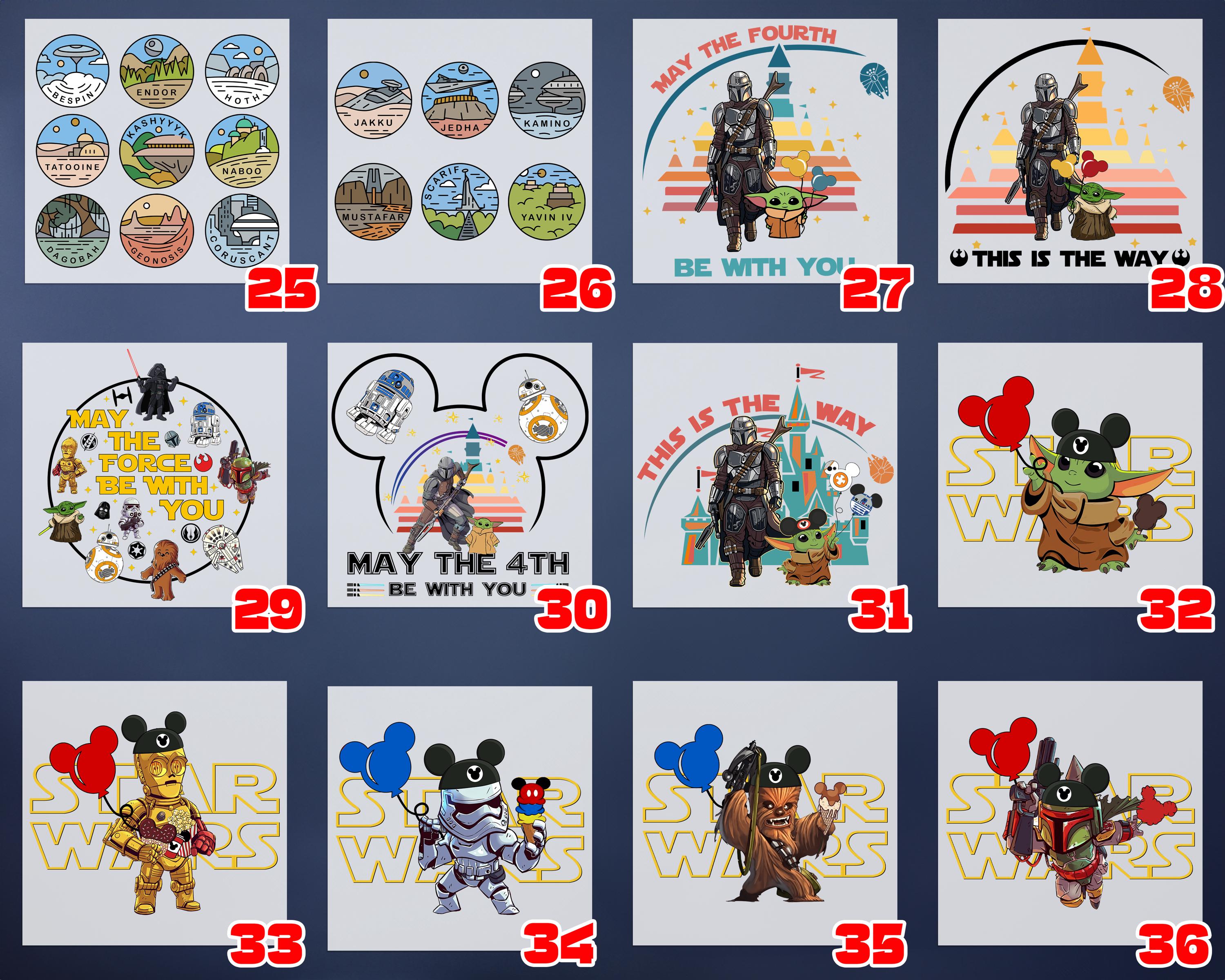 Disney Castle Star Wars Dtf, Star Wars Characters Dtf Ready to Press ...