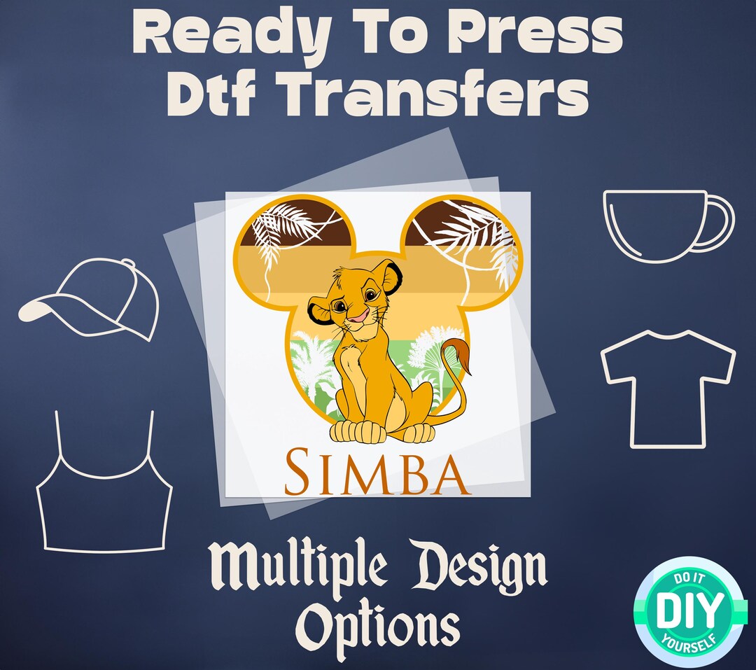 Lion King Simba Dtf, Lion King Characters Dtf, Simba Ready to Press ...