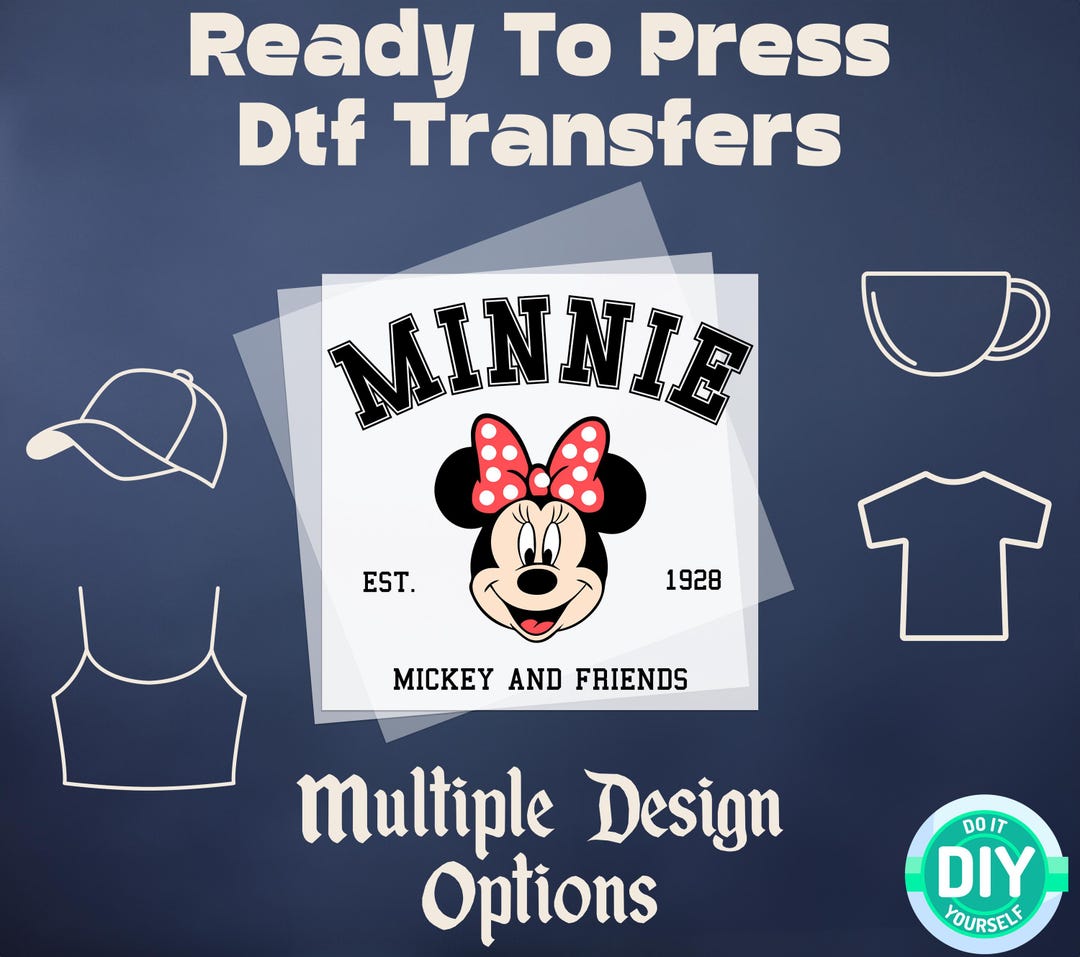Disney Minnie Head Heat Transfer, Minnie Mouse Dtf, Disney Trip Dtf ...