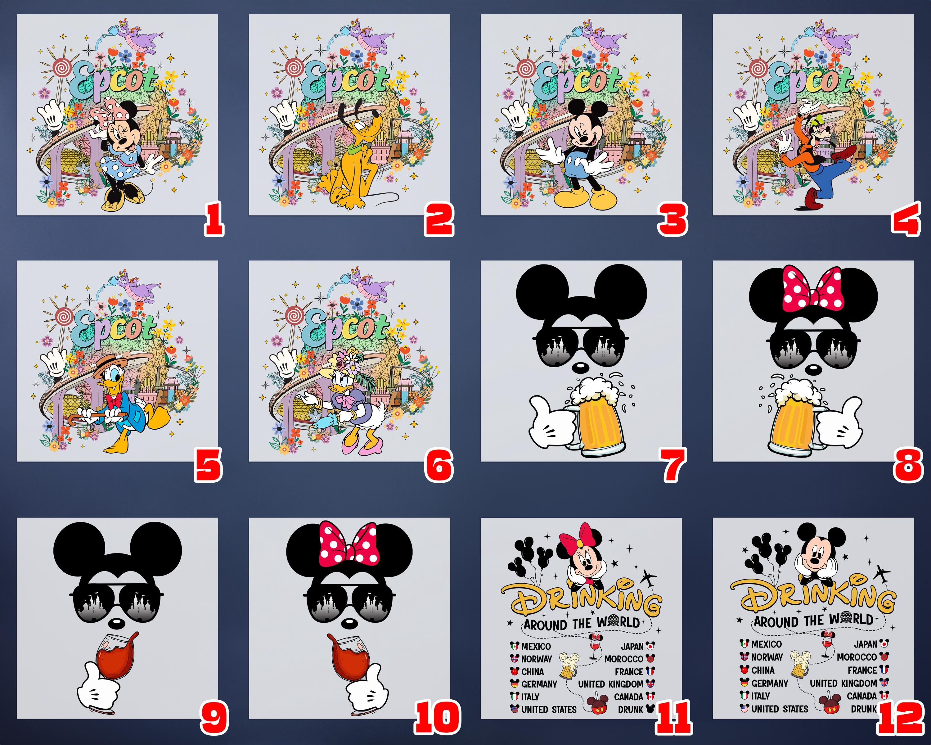 Mickey Drinking Around the World Dtf, Disney Drinking Dtf, Food and ...