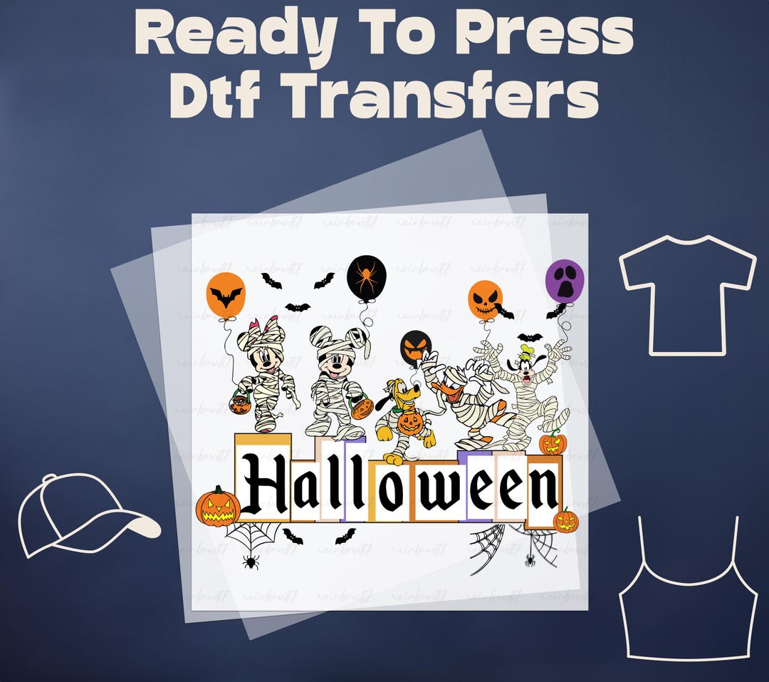 Disney Mummy Halloween DTF Ready to Press, Disney Characters Mummy Dtf ...
