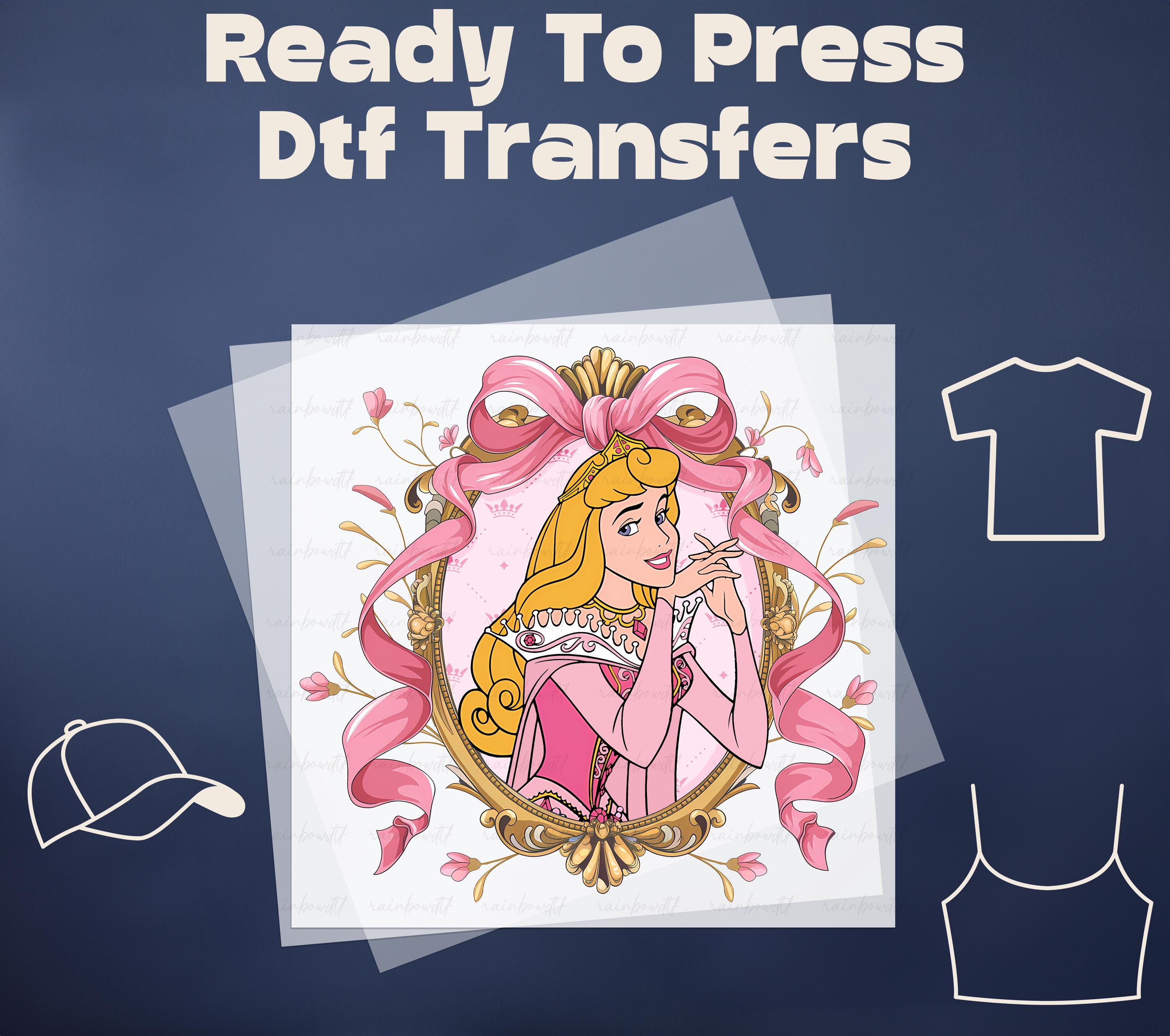 Princess Aurora Ribbon Dtf Ready to Press, Princess Coquette Bow DTF ...
