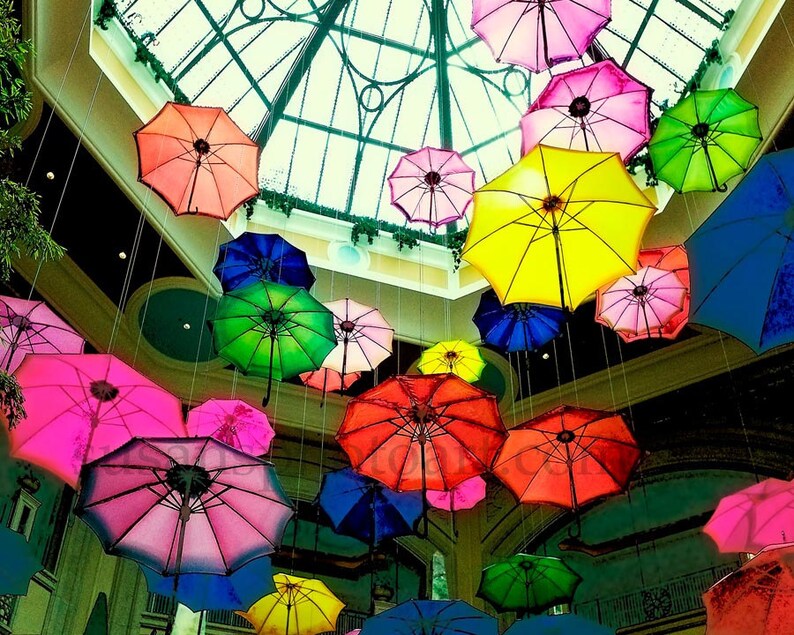 Colorful Umbrellas, Art Photo, Spring Art, Umbrella Decor, Paper Wall ...
